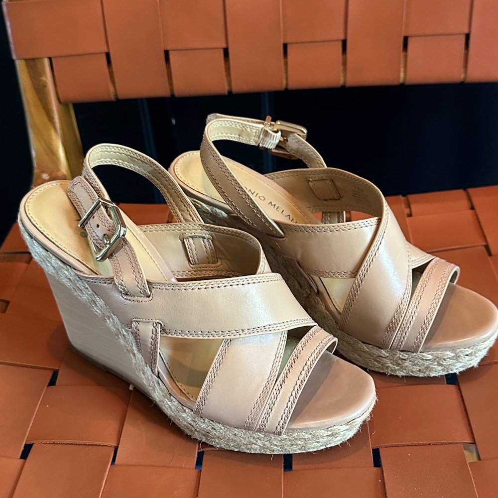 Antonio Melani Tan Espadrille Wedges - Gem